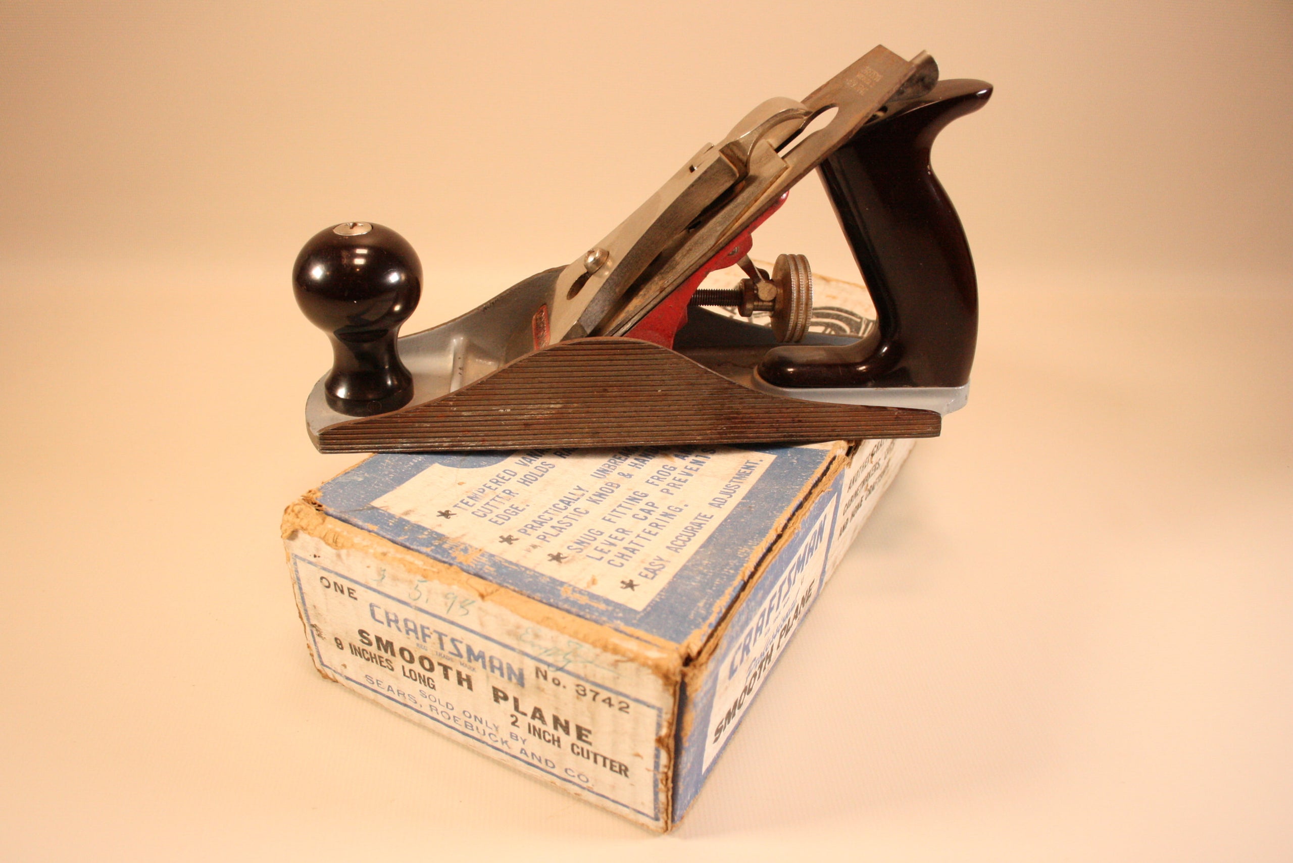 Craftsman No. 3742 Smoothing Plane in Box | Vintage Woodworking Tools